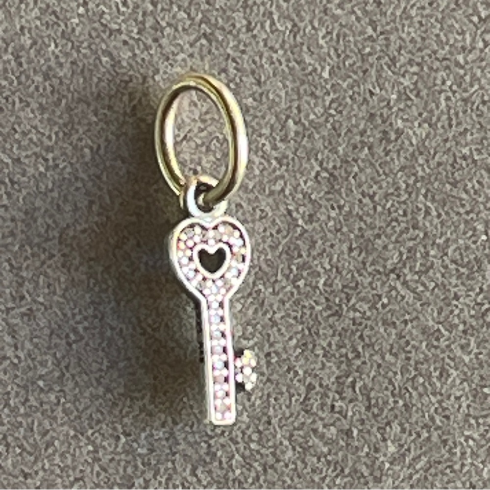 Pandora Symbol Of Trust Key Dangle Charm Silver Clear… - Gem